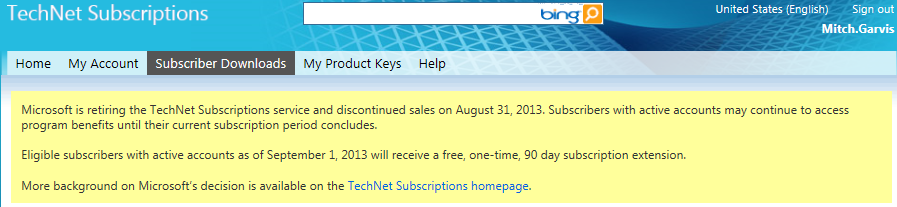 Goodbye TechNet… But not quite. – The World According to Mitch